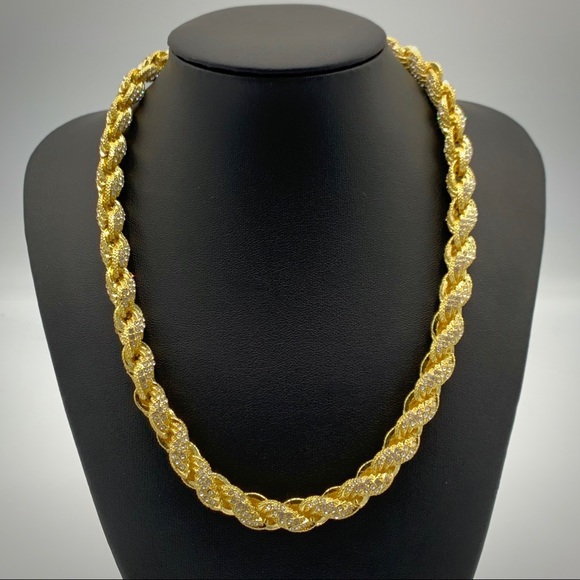 Accessories | 1mm Iced Rope Chain Gold 1822 | Poshmark